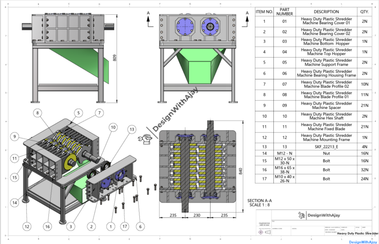 Heavy Duty Plastic Shredder Machine » Design With Ajay