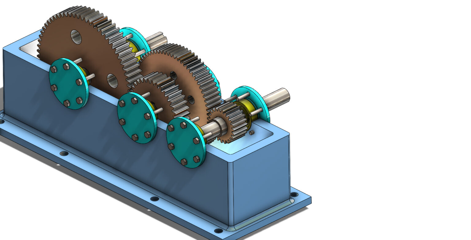 DesignWithAjay | Spur Gear Box (2 Stage Reduction Gearbox) #372 ...